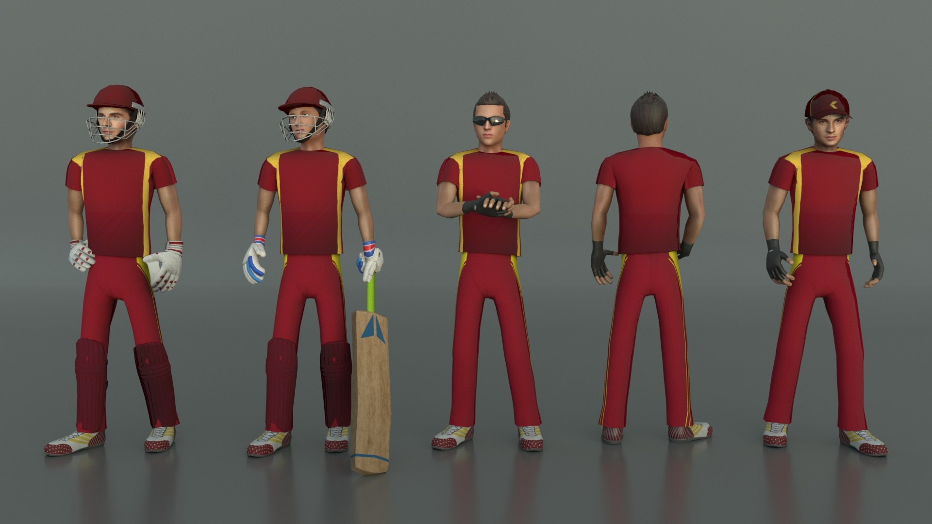 Cricket Actions 3D Model - TurboSquid 2026446