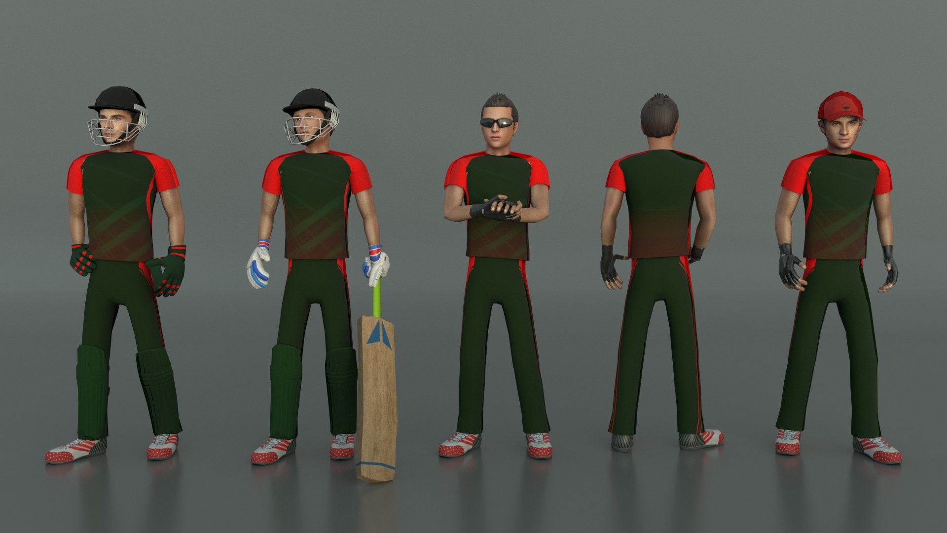 Cricket Actions 3D Model - TurboSquid 2026446