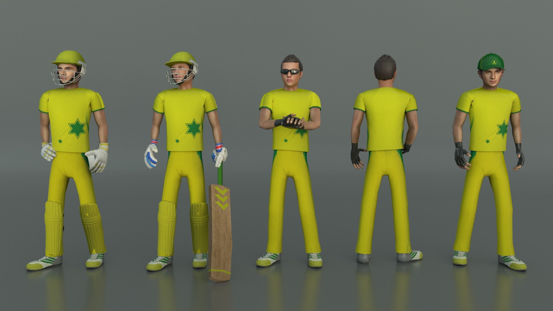 Cricket Actions 3D Model - TurboSquid 2026446