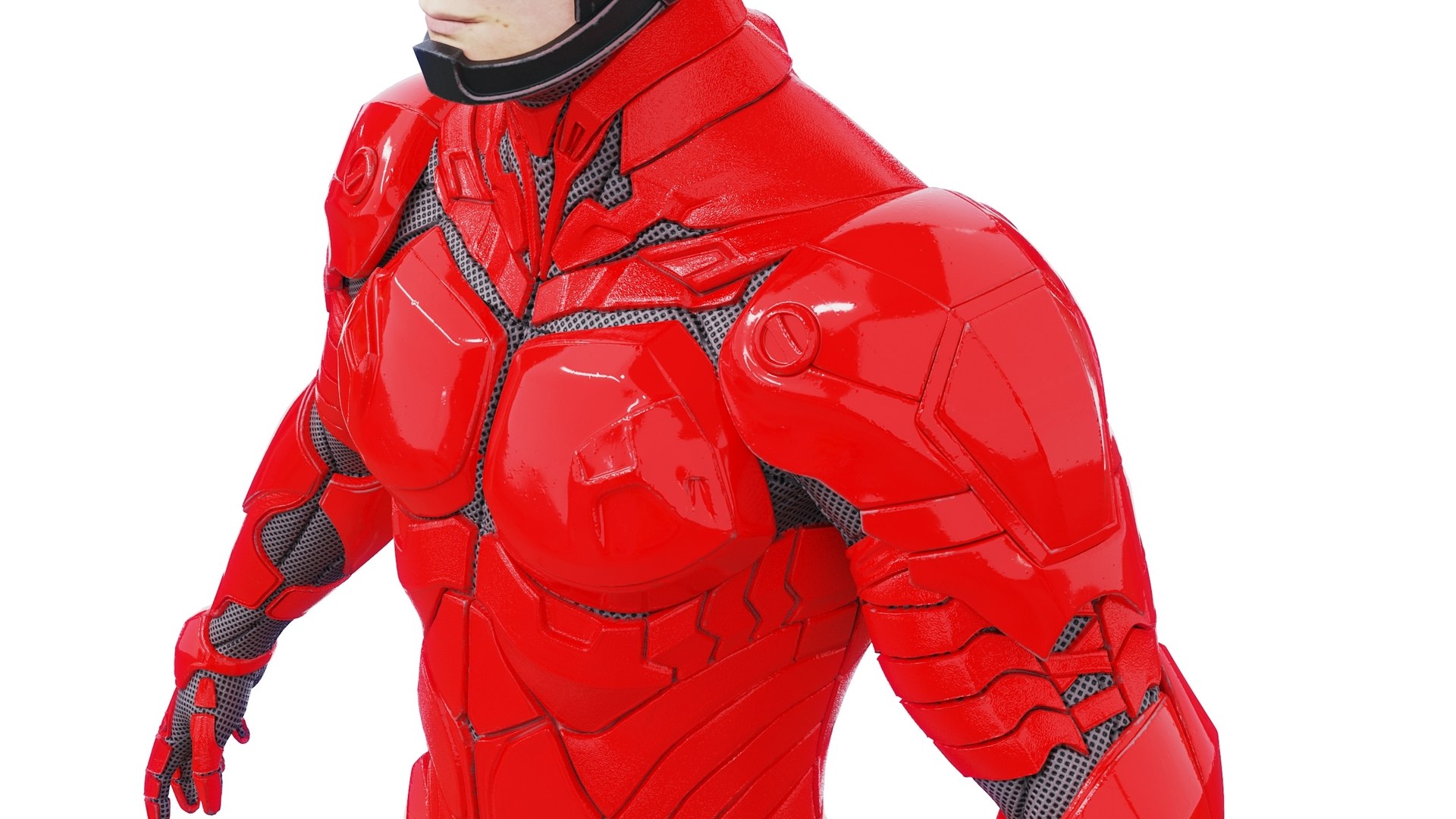 3D Futuristic Cyborg In Red Armor Rigged - TurboSquid 2254986