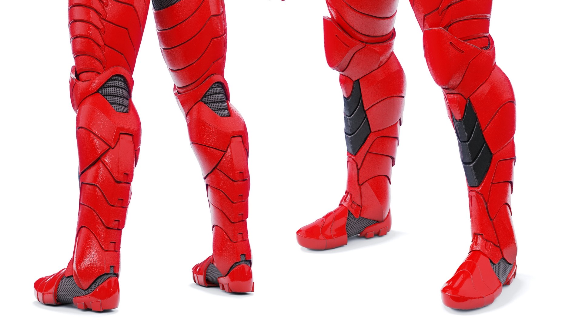 3D Futuristic Cyborg In Red Armor Rigged - TurboSquid 2254986