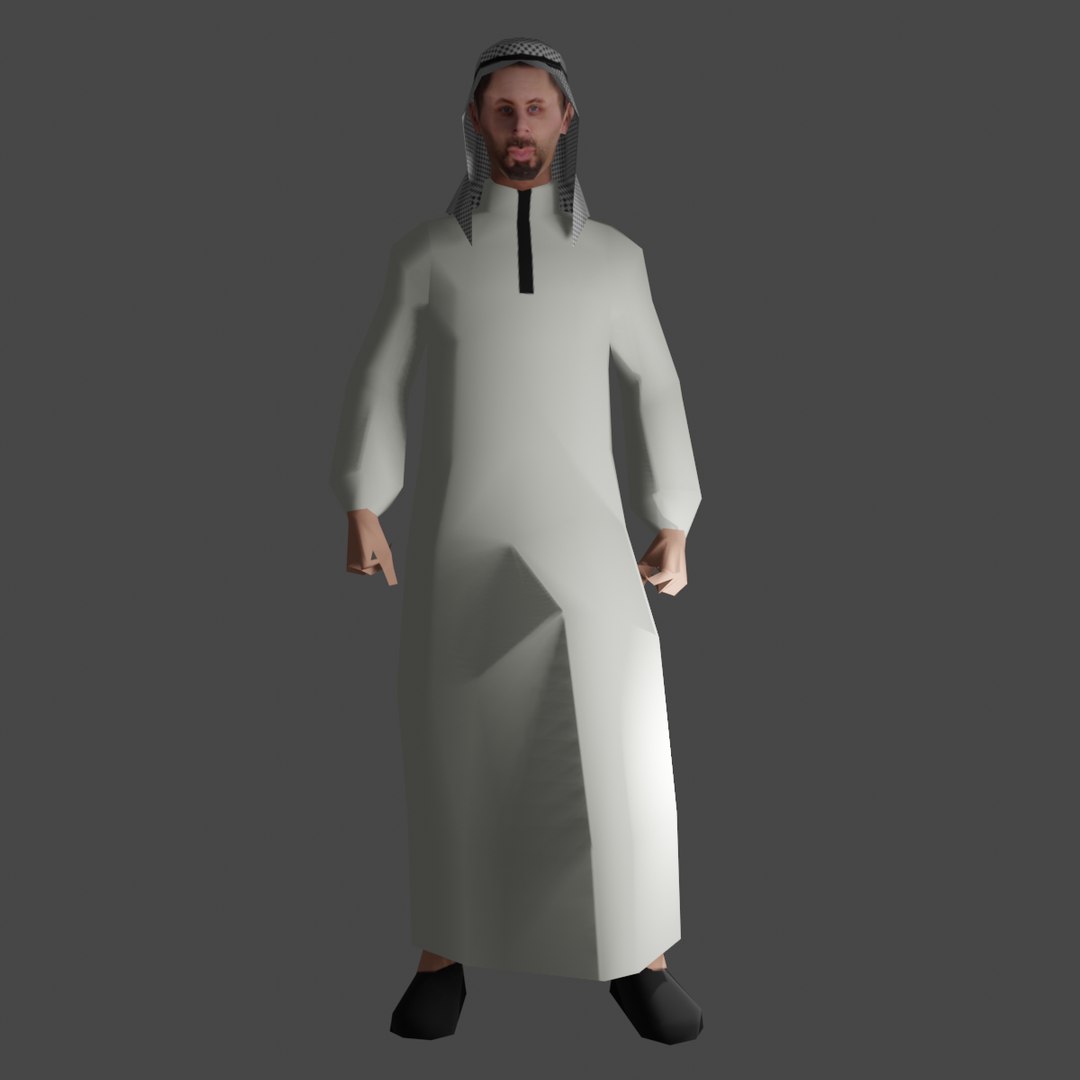 Arabian Male Wearing Thobe Rigged 3D Model - TurboSquid 1950597