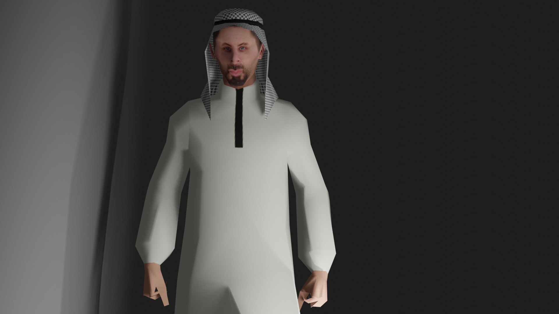 Arabian Male Wearing Thobe Rigged 3D Model - TurboSquid 1950597