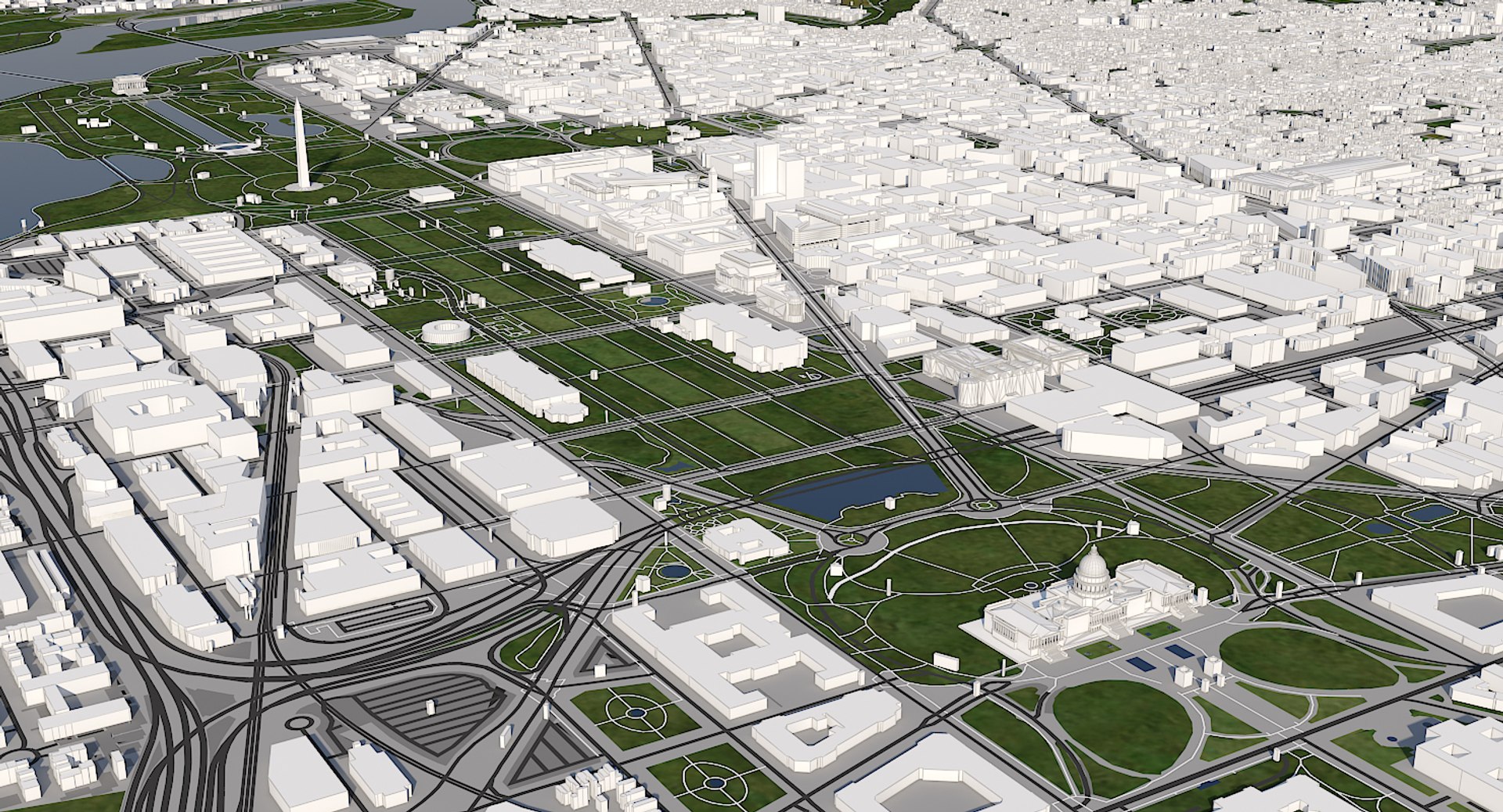 washington dc cityscape 3d max