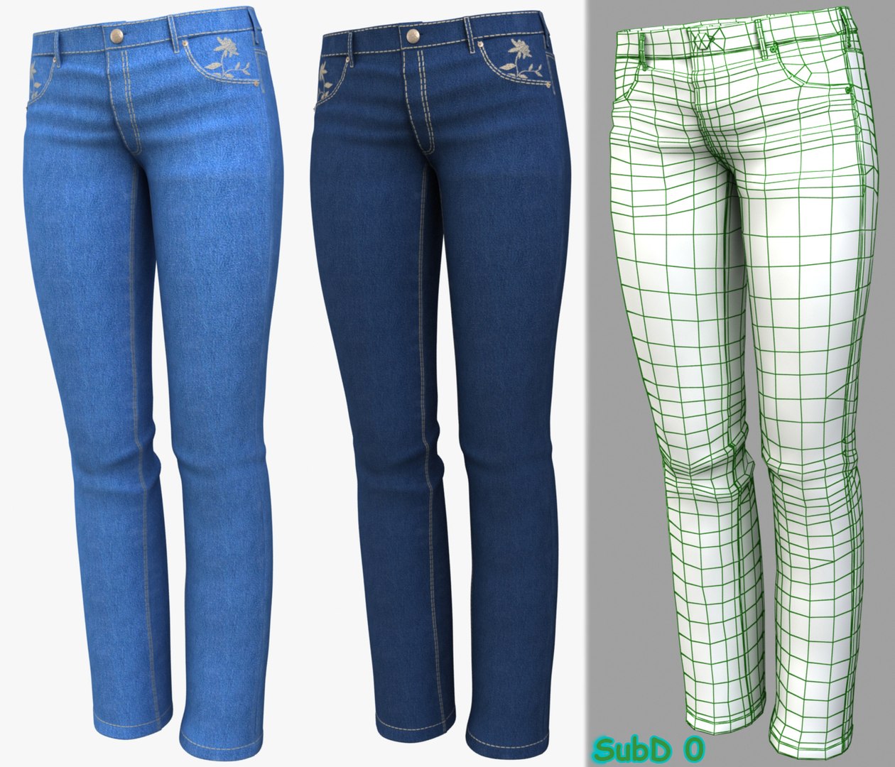 3d Realistic Woman Jeans