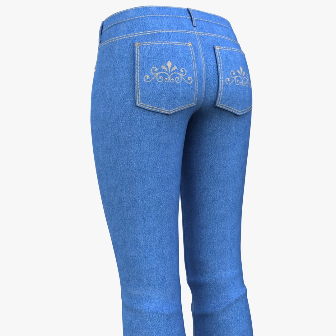 3d realistic woman jeans