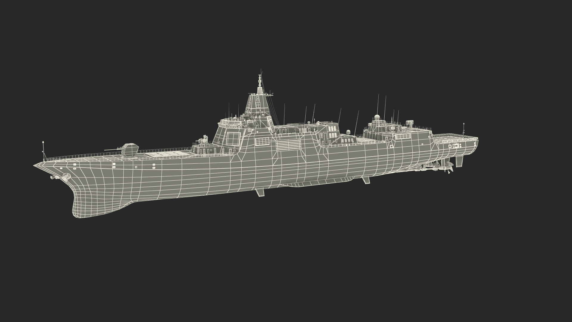 Stealth Naval Combat Ship Gray 3D - TurboSquid 2412592