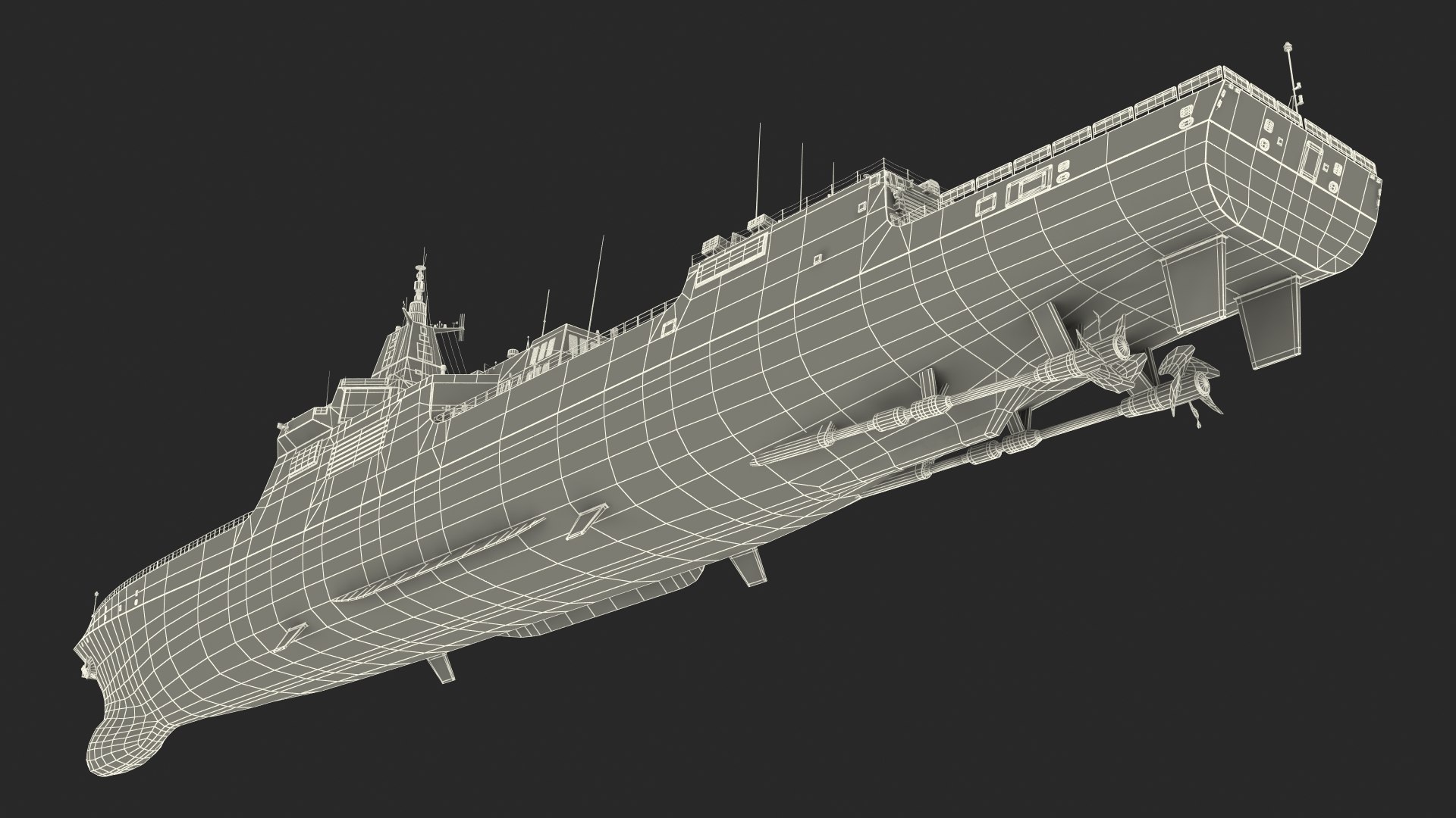 Stealth Naval Combat Ship Gray 3D - TurboSquid 2412592