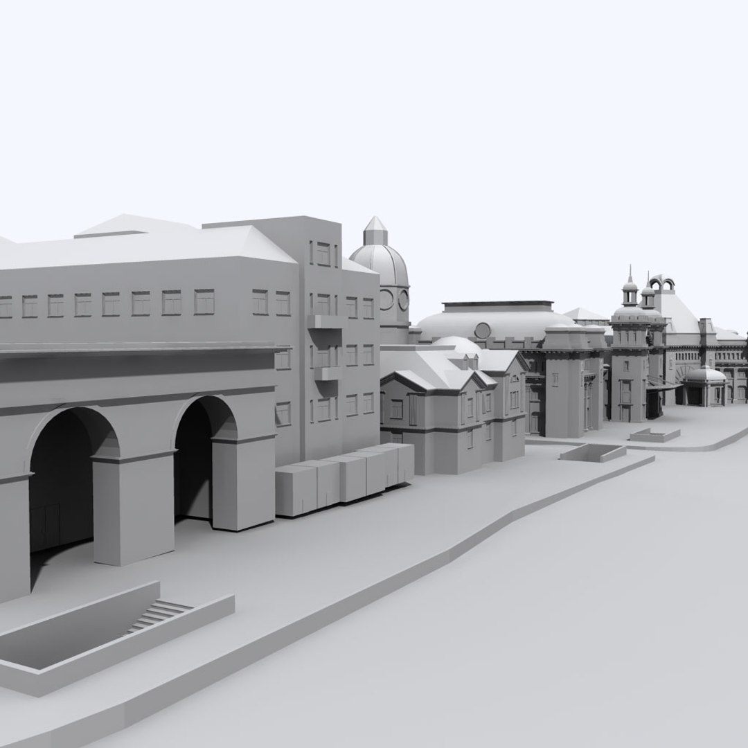 3d Model Railway Station Buildings