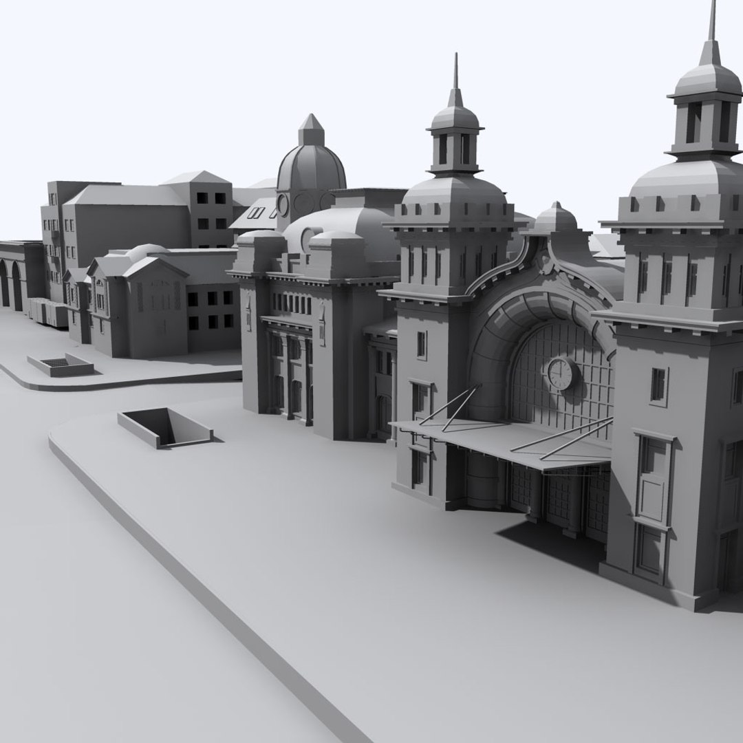 3d Model Railway Station Buildings