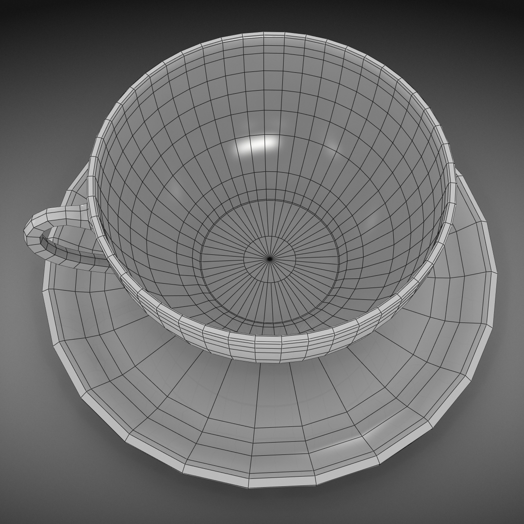 3d cup subdivided model