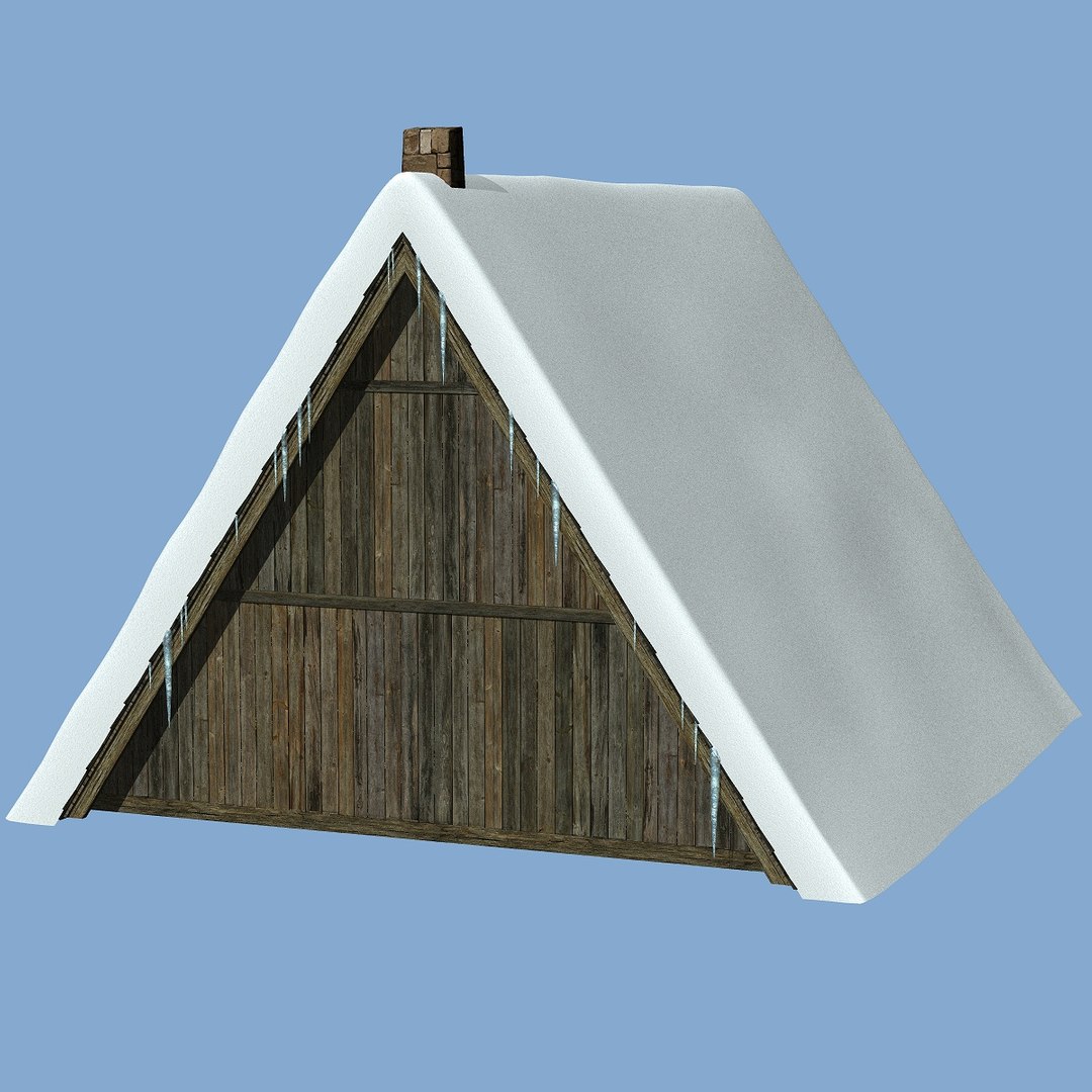 A-frame Chalet Snow Ice 3d Model