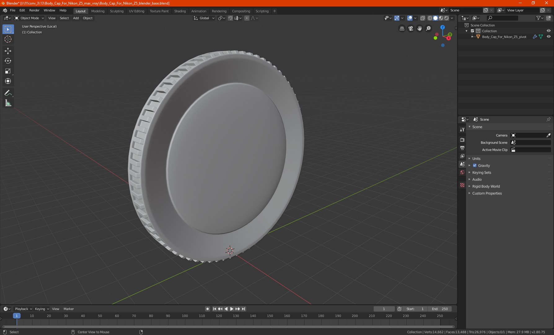 3D Model Body Cap For Nikon Z5 - TurboSquid 1962132