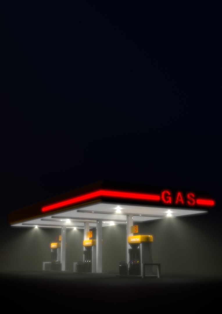 Simple gas station model - TurboSquid 1552048
