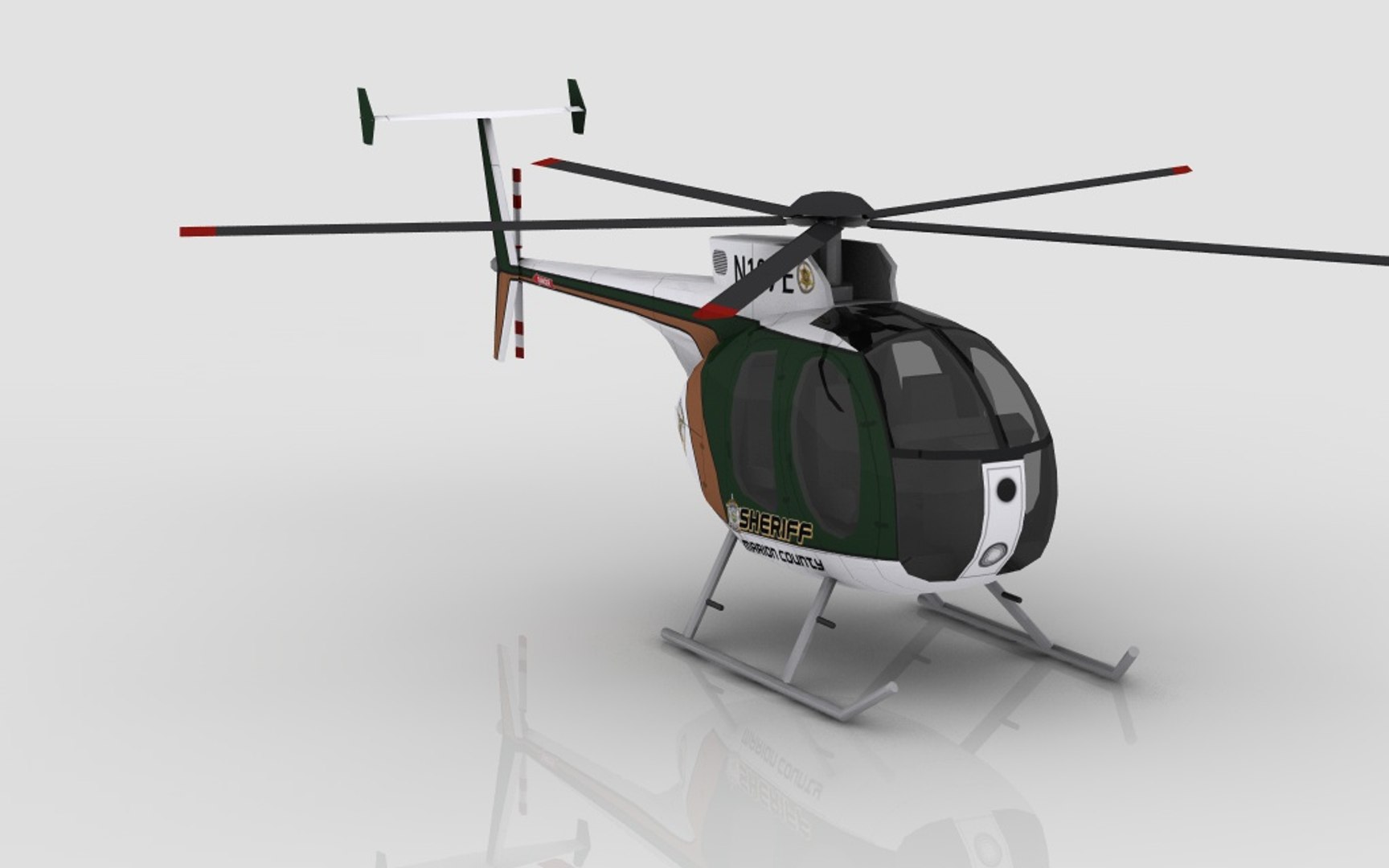 Helicopter Md-500 3d Model