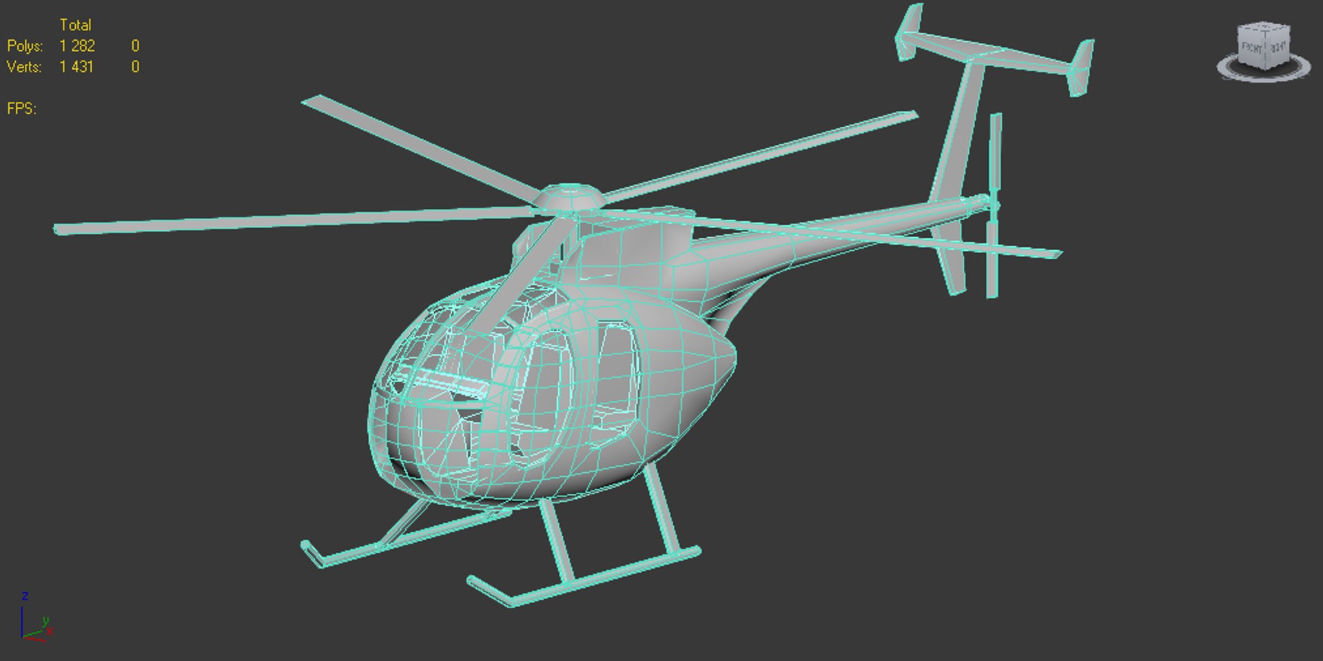 Helicopter Md-500 3d Model