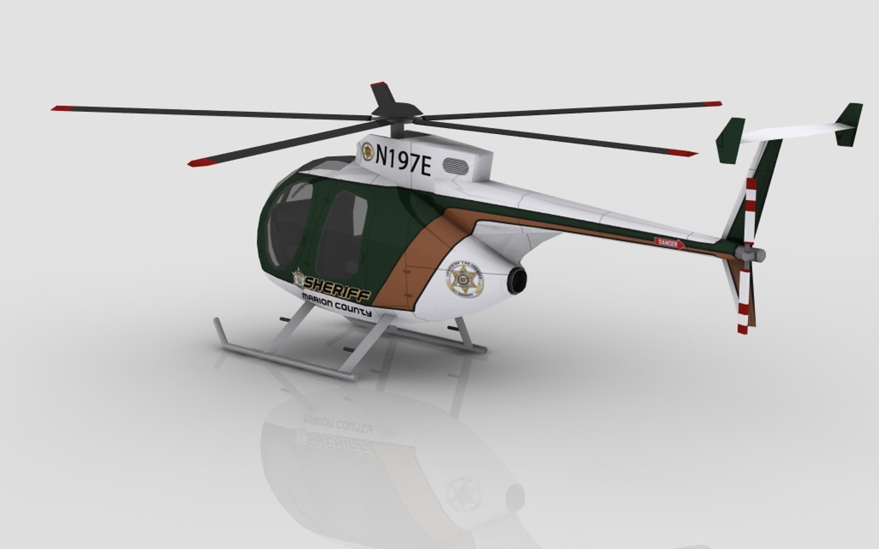 Helicopter Md-500 3d Model
