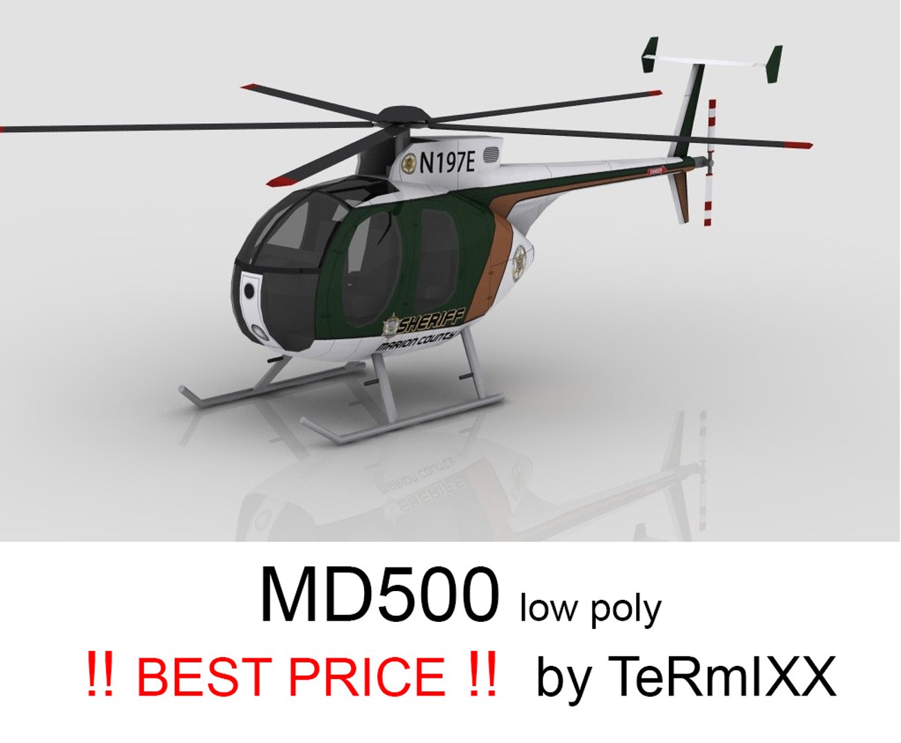 Helicopter Md-500 3d Model