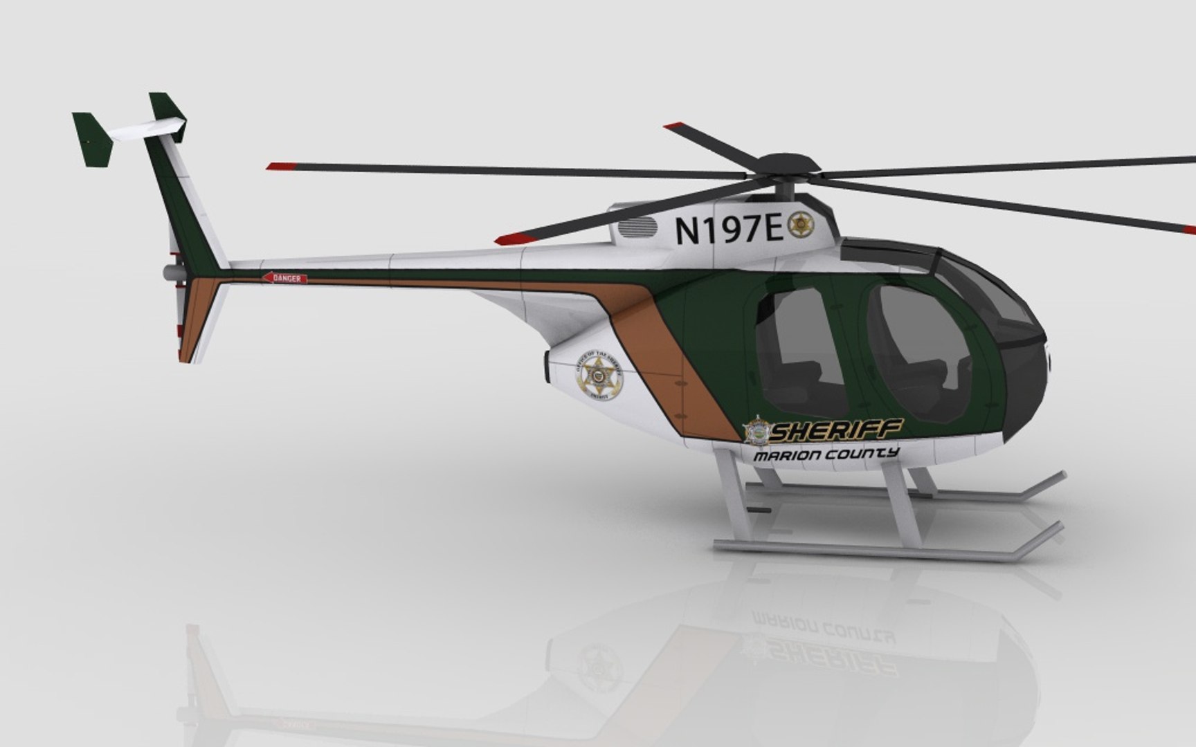 Helicopter Md-500 3d Model