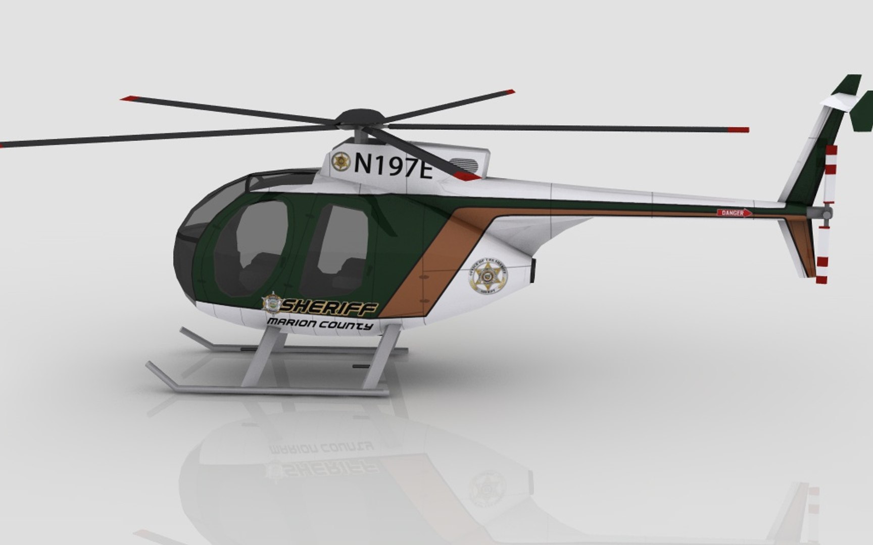 Helicopter Md-500 3d Model