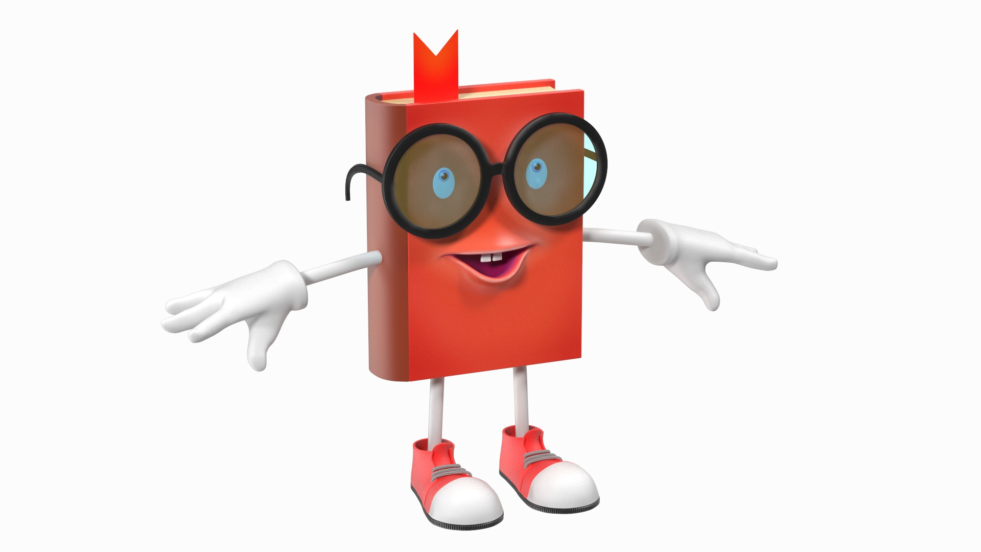 3D Cartoon Red Book Rigged For Cinema 4D - TurboSquid 2140451