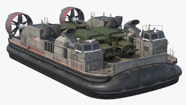 modelo 3d LCAC y camiones del ejército de EE. UU. - TurboSquid 2385590