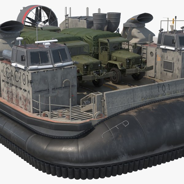 modelo 3d LCAC y camiones del ejército de EE. UU. - TurboSquid 2385590