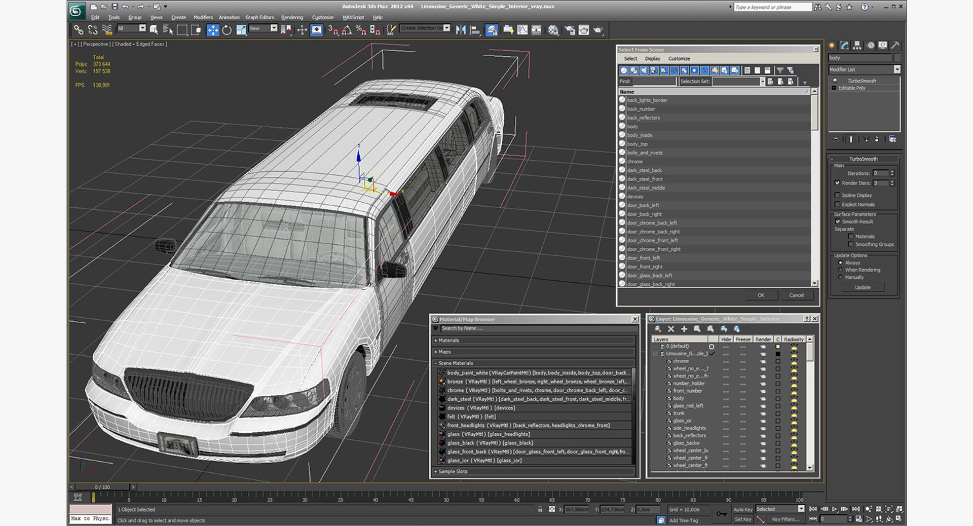 3D model white limousine generic simple - TurboSquid 1422836