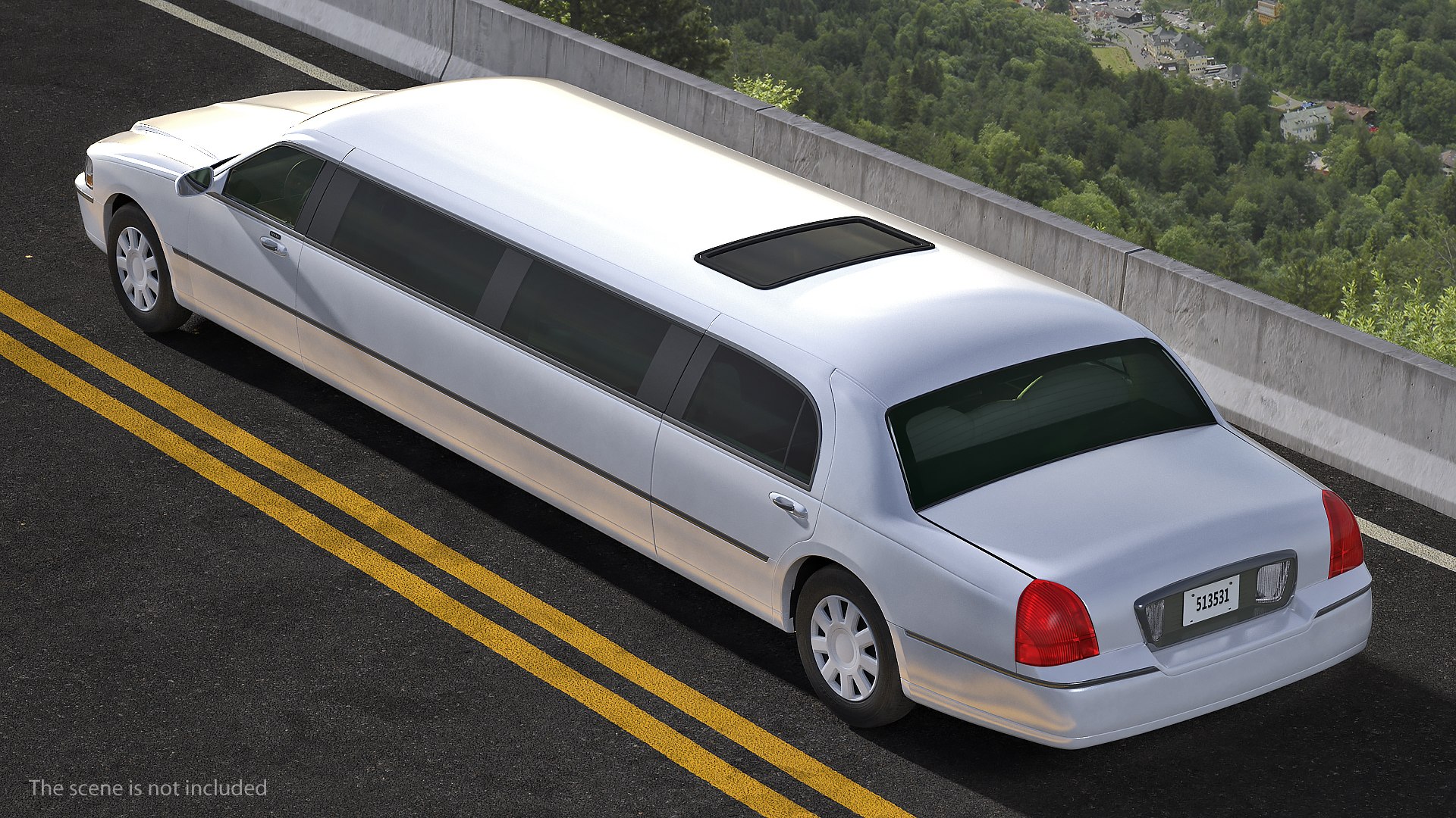 3D Model White Limousine Generic Simple - TurboSquid 1422836