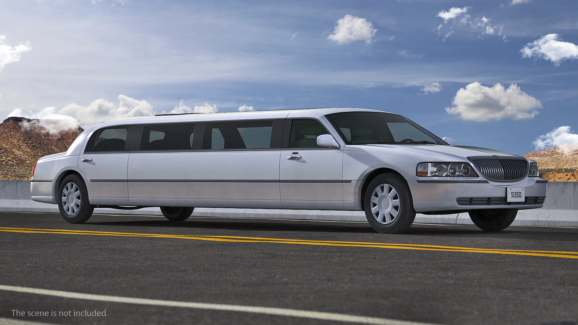 3D Model White Limousine Generic Simple - TurboSquid 1422836