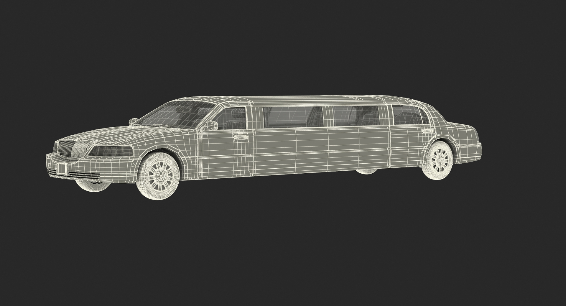 3D Model White Limousine Generic Simple - TurboSquid 1422836