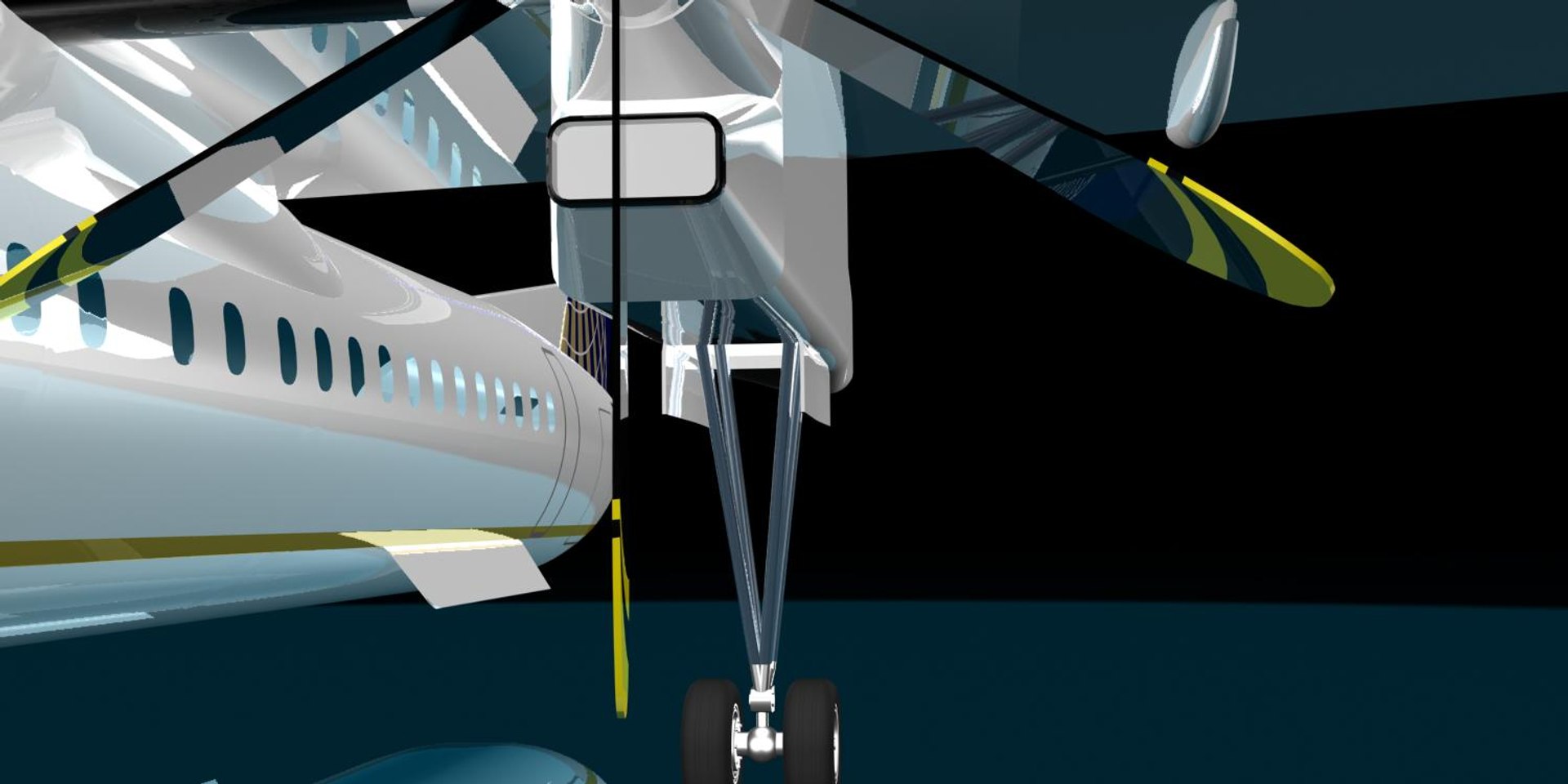 United Airlines Dash 8-400 3d Model