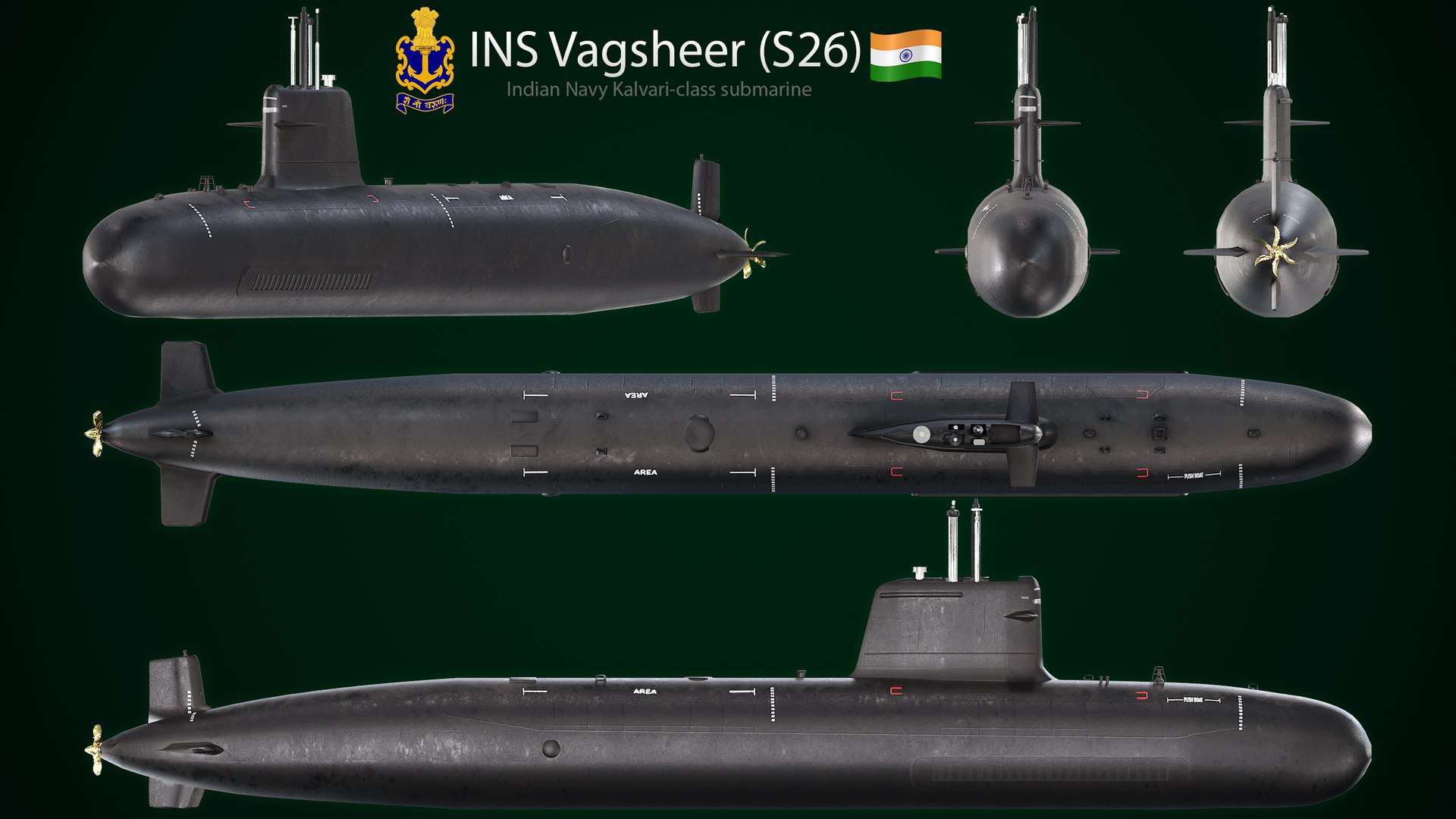 3D Model INS Vagsheer S-26 Submarine - TurboSquid 2152479