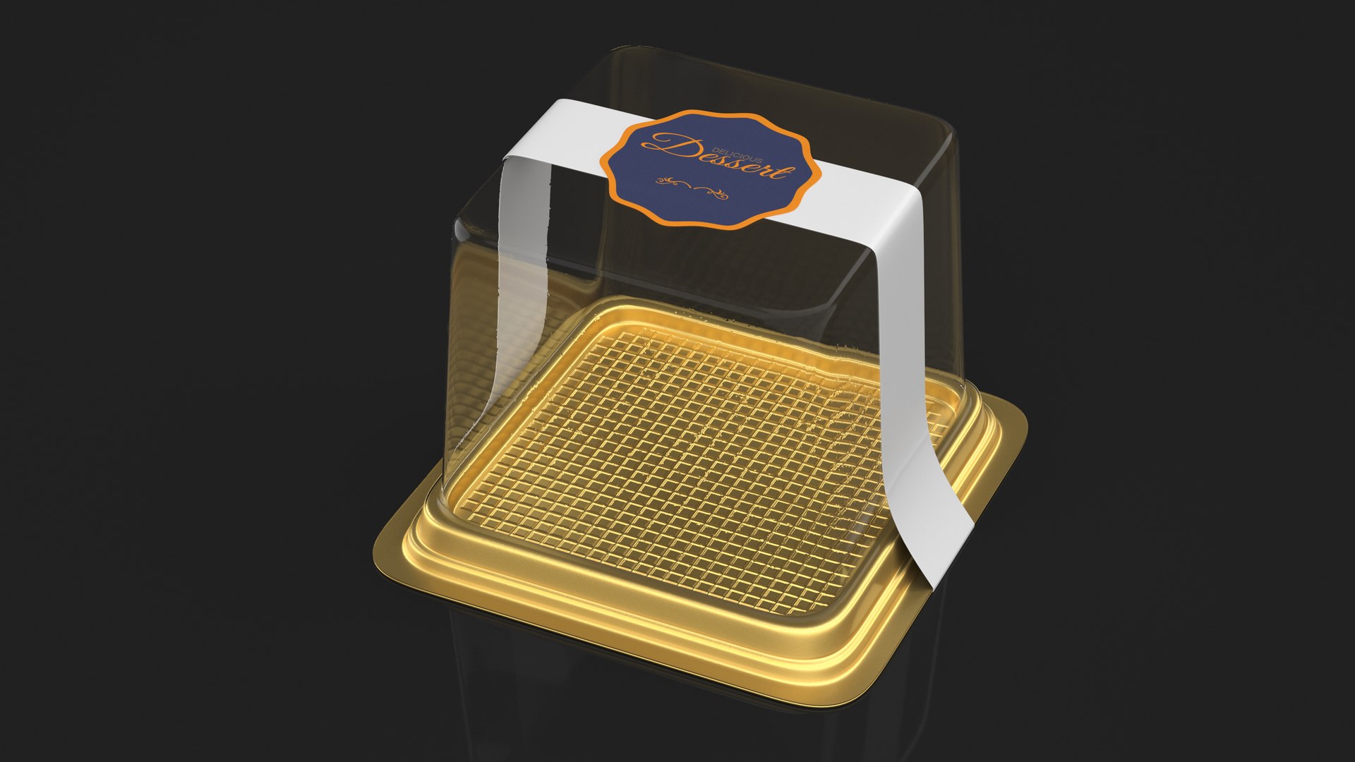 Cake Slice Box Square Gold 3D Model - TurboSquid 1985989
