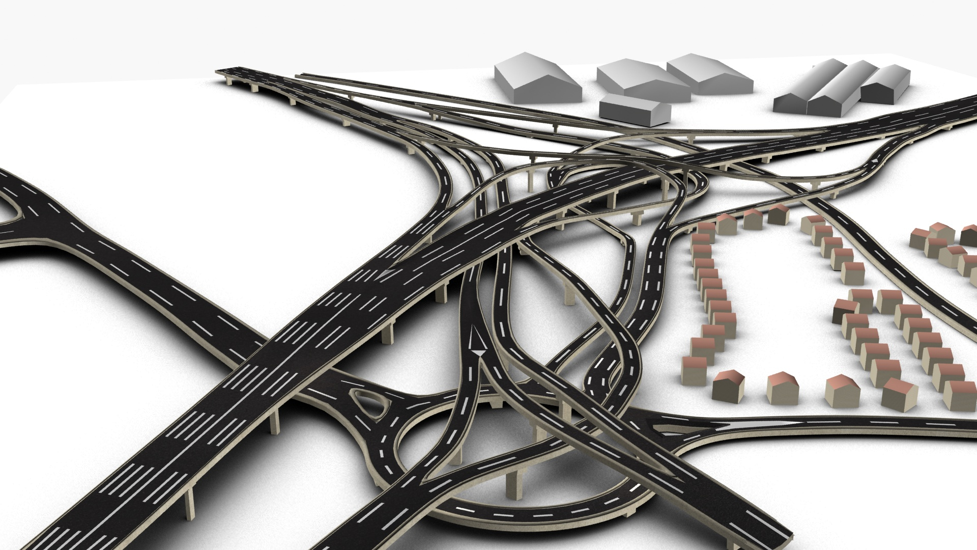 3D Model Spaghetti Junction - TurboSquid 1733489