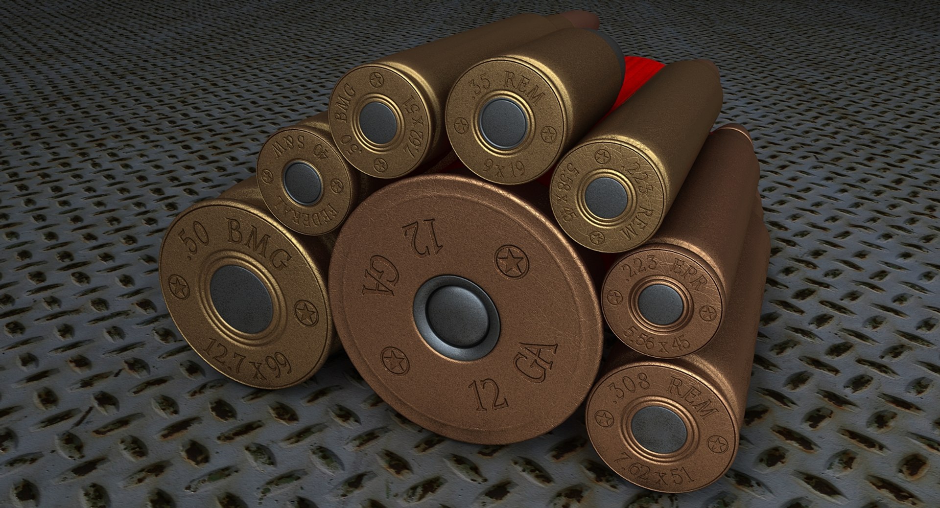 Set 8 Bullets S 3d Model