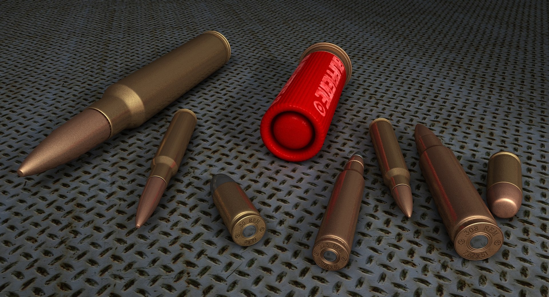 Set 8 Bullets S 3d Model