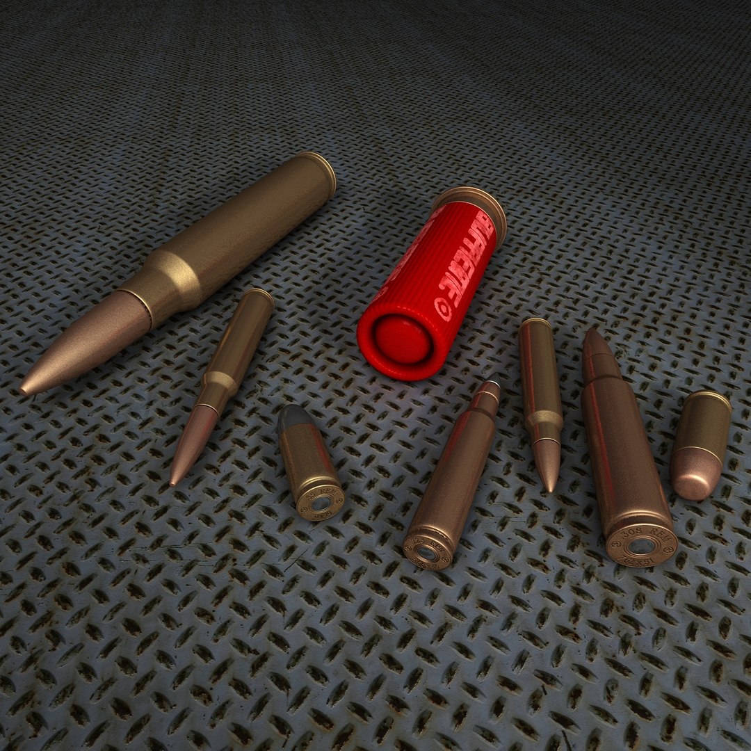 Set 8 Bullets S 3d Model