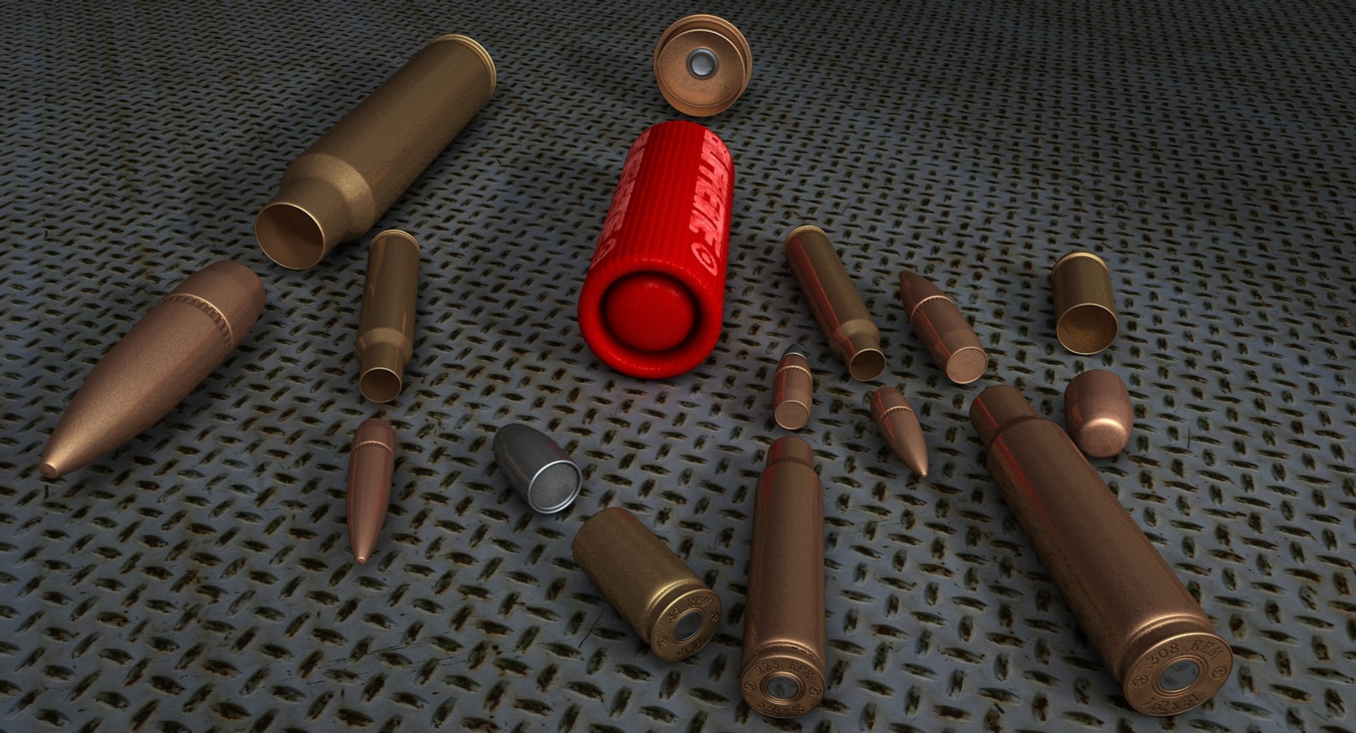 Set 8 Bullets S 3d Model