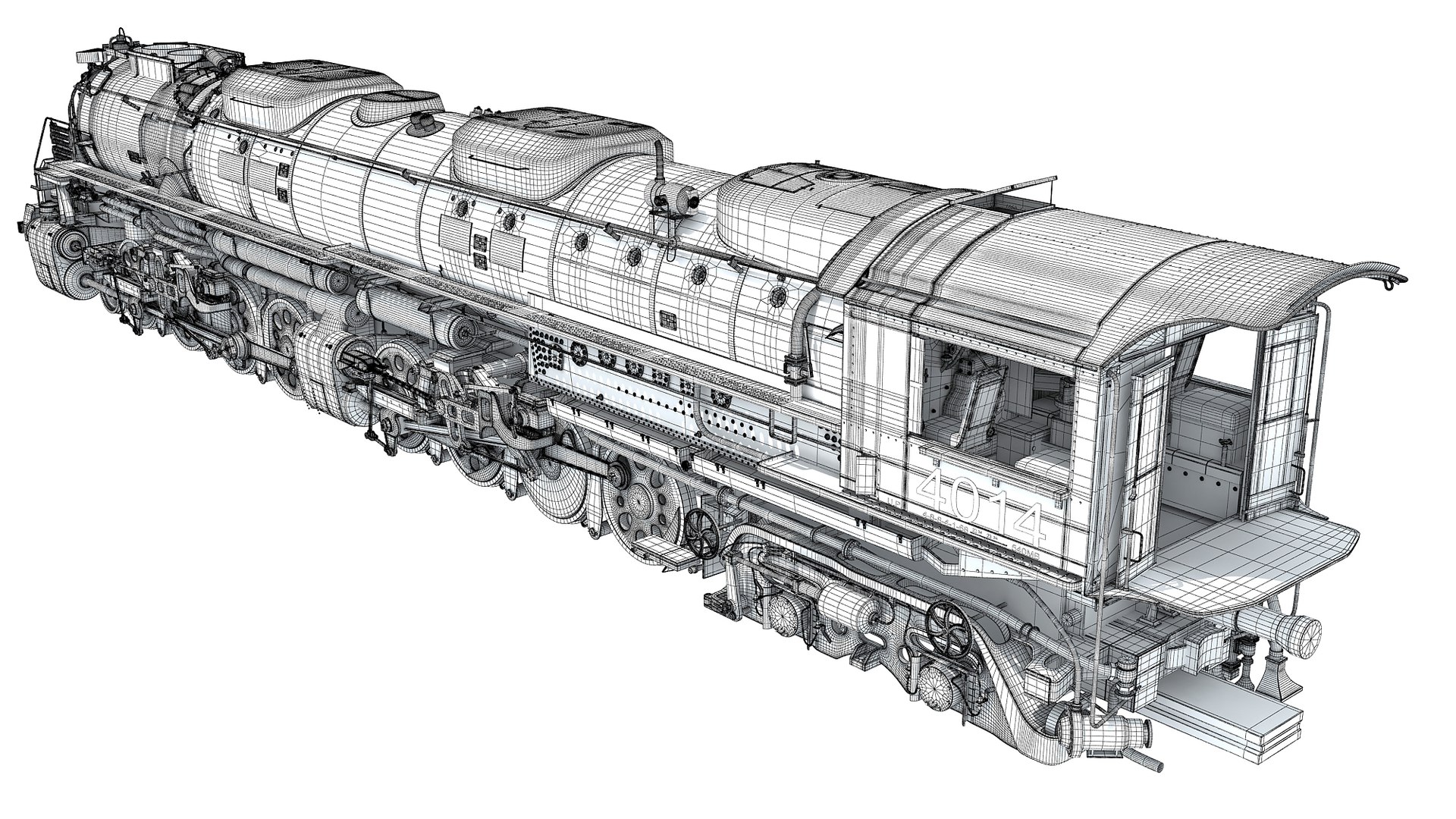 3D Steam Locomotive Big Boy Train Model - TurboSquid 2017067