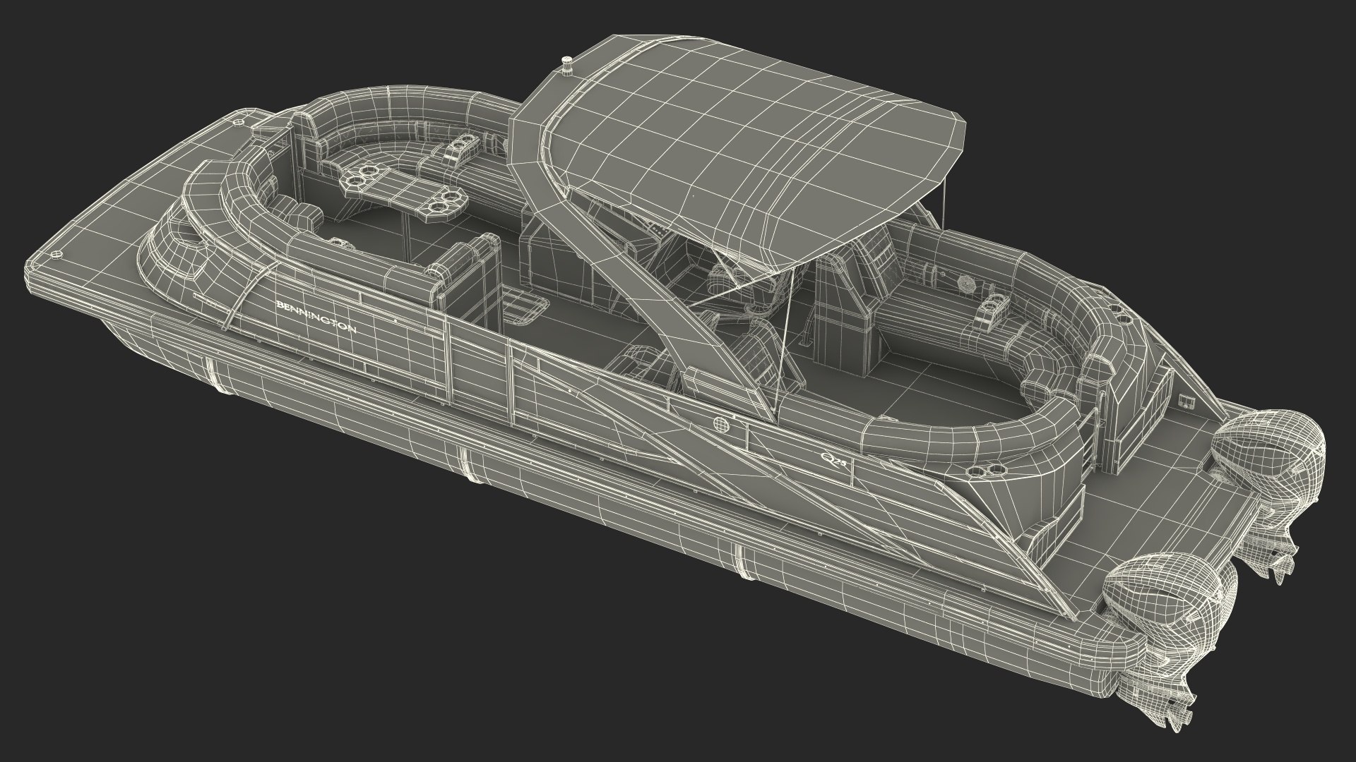 3D Pontoon Boat Bennington Q LINE 2024 Grey Model - TurboSquid 2270301