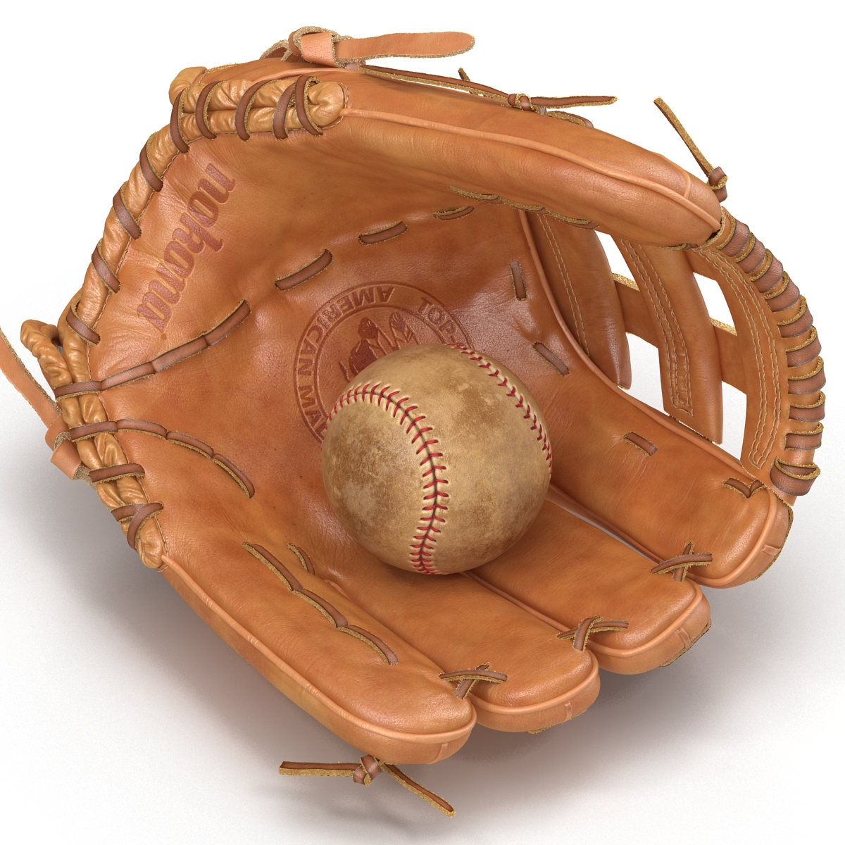 3d baseball glove ball model