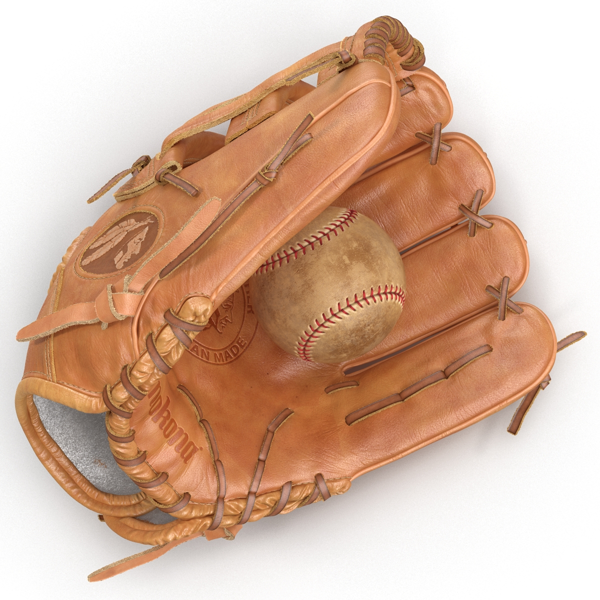 3d baseball glove ball model