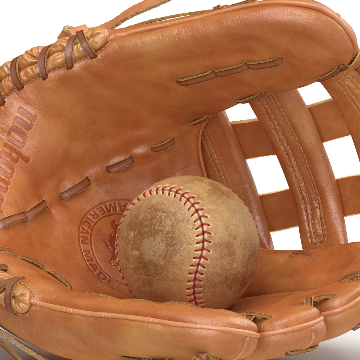 3d baseball glove ball model