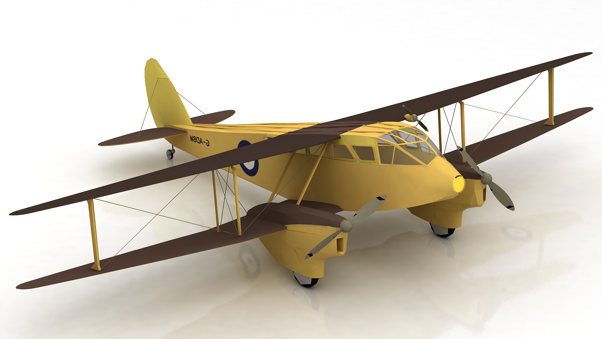 De Havilland DH-89 Dragon Rapide Aircraft 3D model - TurboSquid 1767767