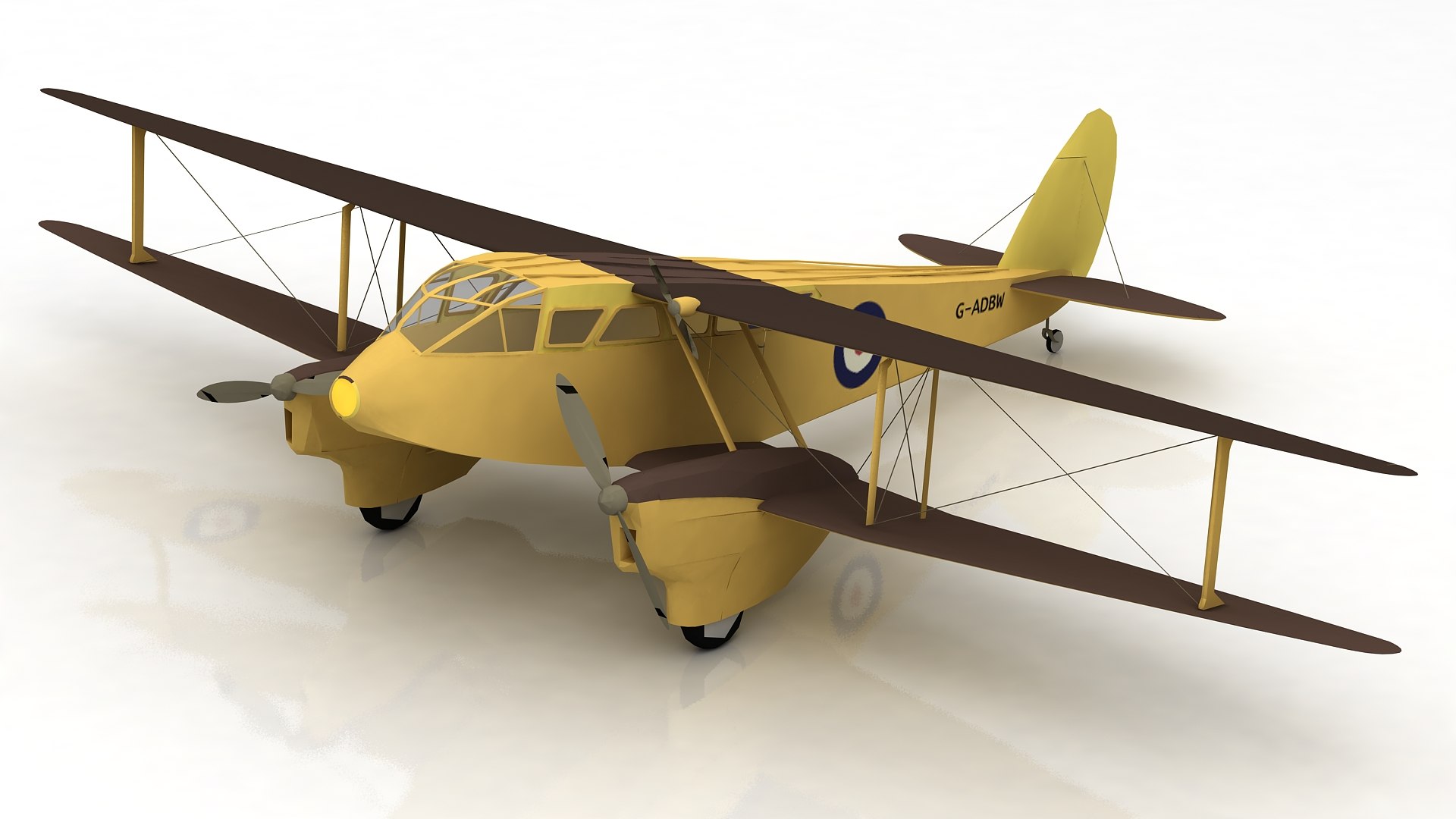 De Havilland DH-89 Dragon Rapide Aircraft 3D model - TurboSquid 1767767
