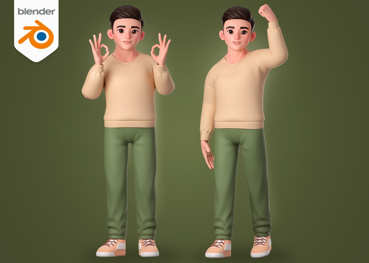3D Man In Hoddie Character - Rigged 3D Model - TurboSquid 2387276