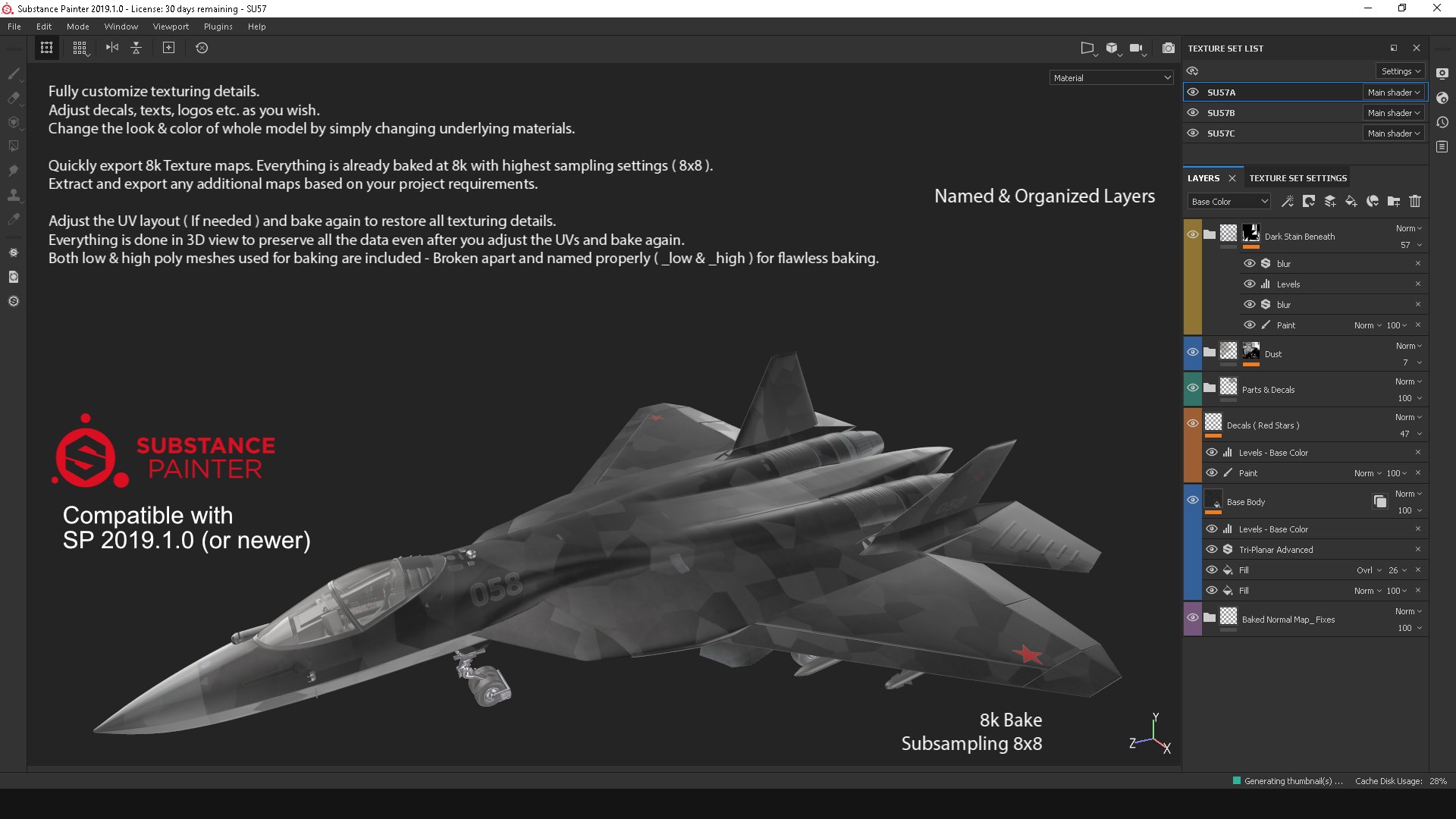3D sukhoi - pbr su57 - TurboSquid 1403080