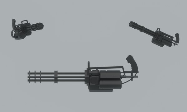 modelo 3d Minigun de baja poli - TurboSquid 2133193