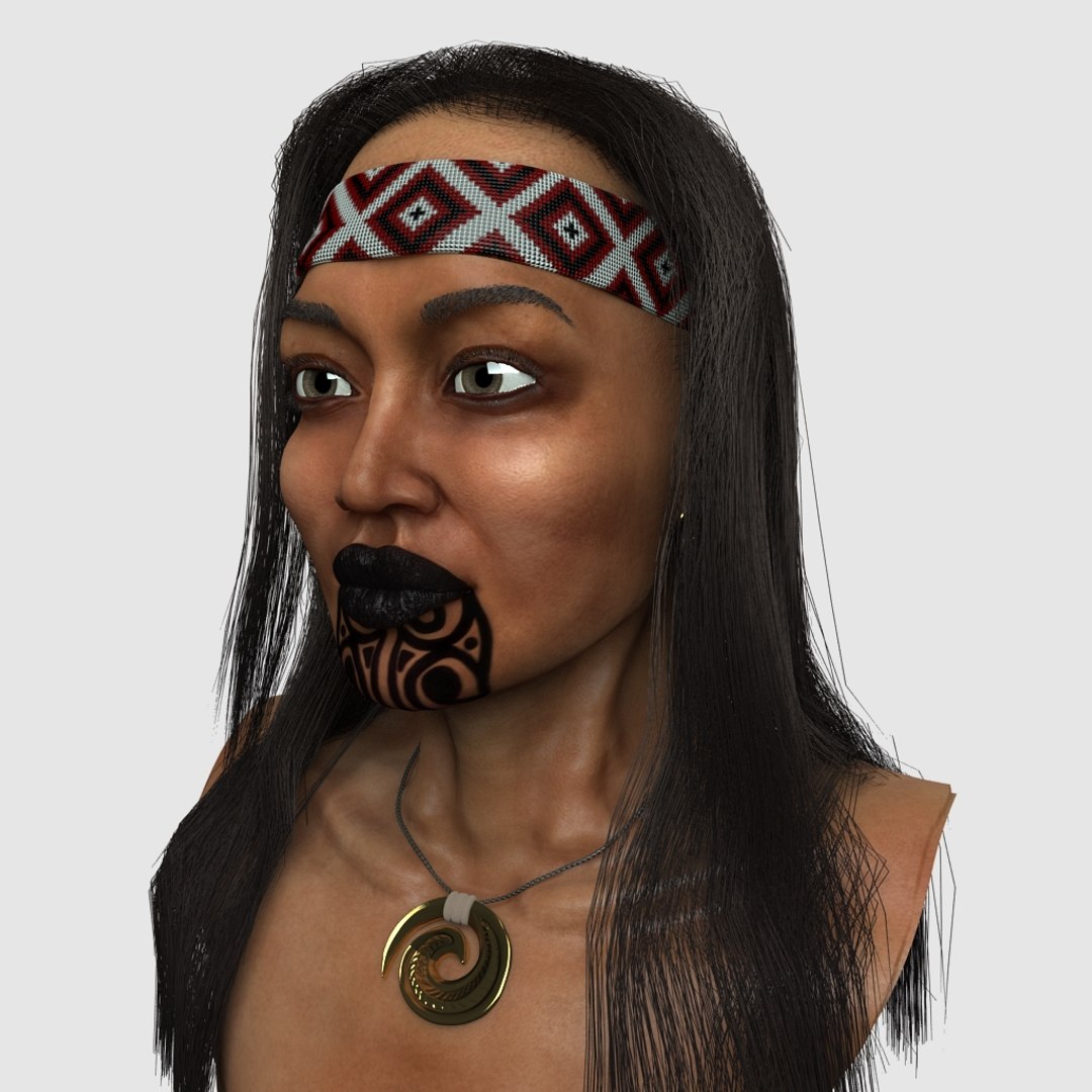 Head Maori Girl Obj